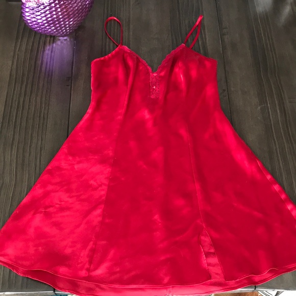 delicates | Intimates & Sleepwear | Red Satin Nightie Size Med | Poshmark